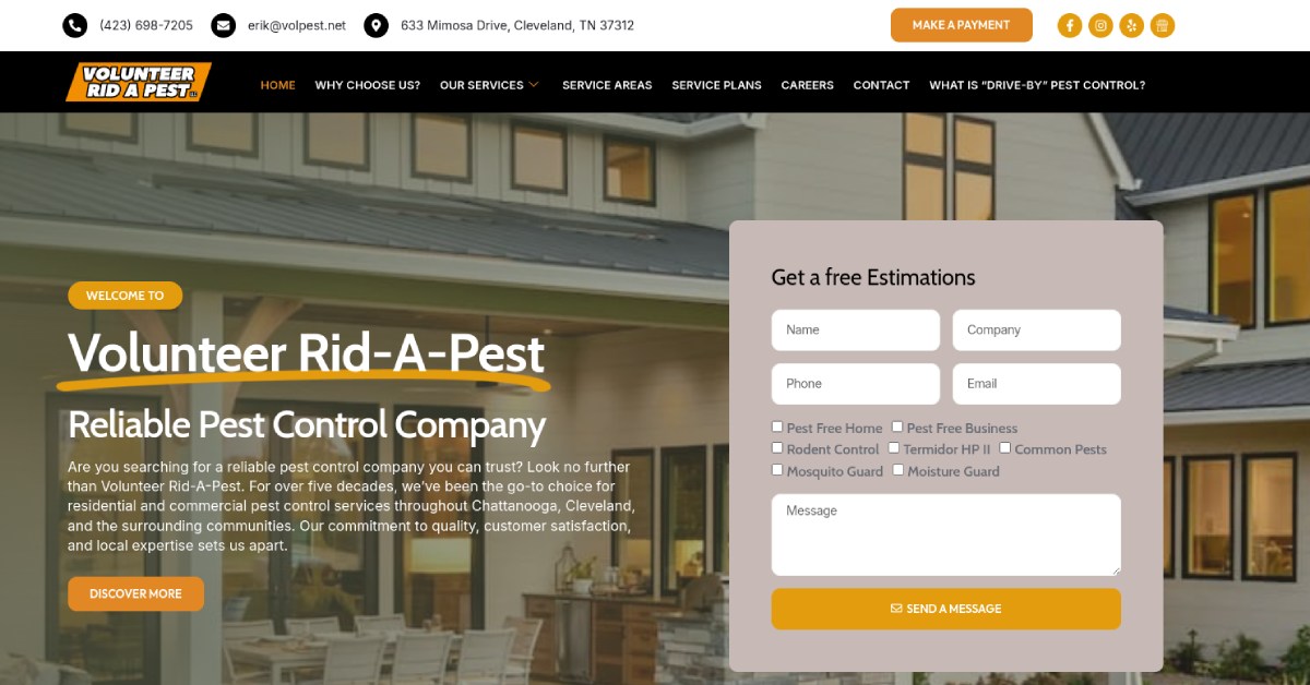 Pest Control Company - Volunteer Rid-A-Pest